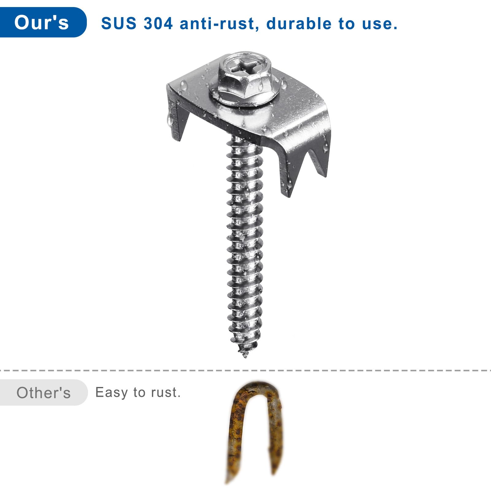 Snapklik.com : SELEWARE 200 Pcs Stainless Steel Fence Staples Fence ...