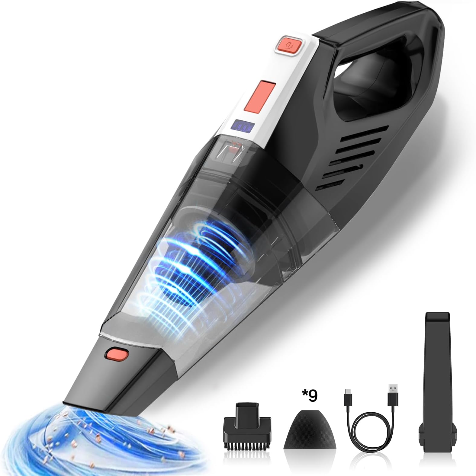 Hihhy Handheld Vacuum Cleaner, 9000Pa Portable Car Vacuum Cleaner, 135w ...