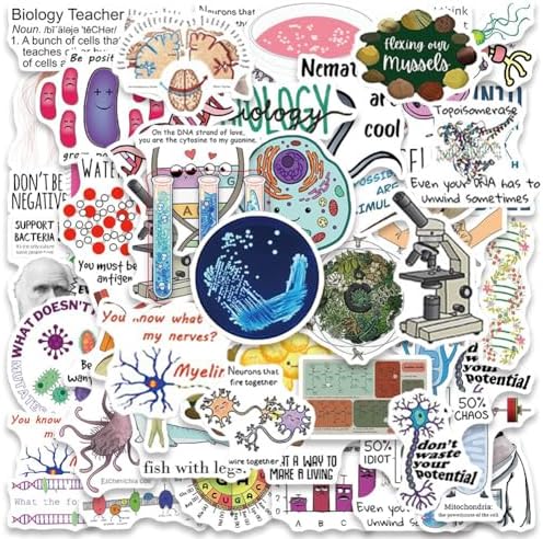 Amazon.com: Biology Stickers |50Pcs Biological Sciences Waterproof ...