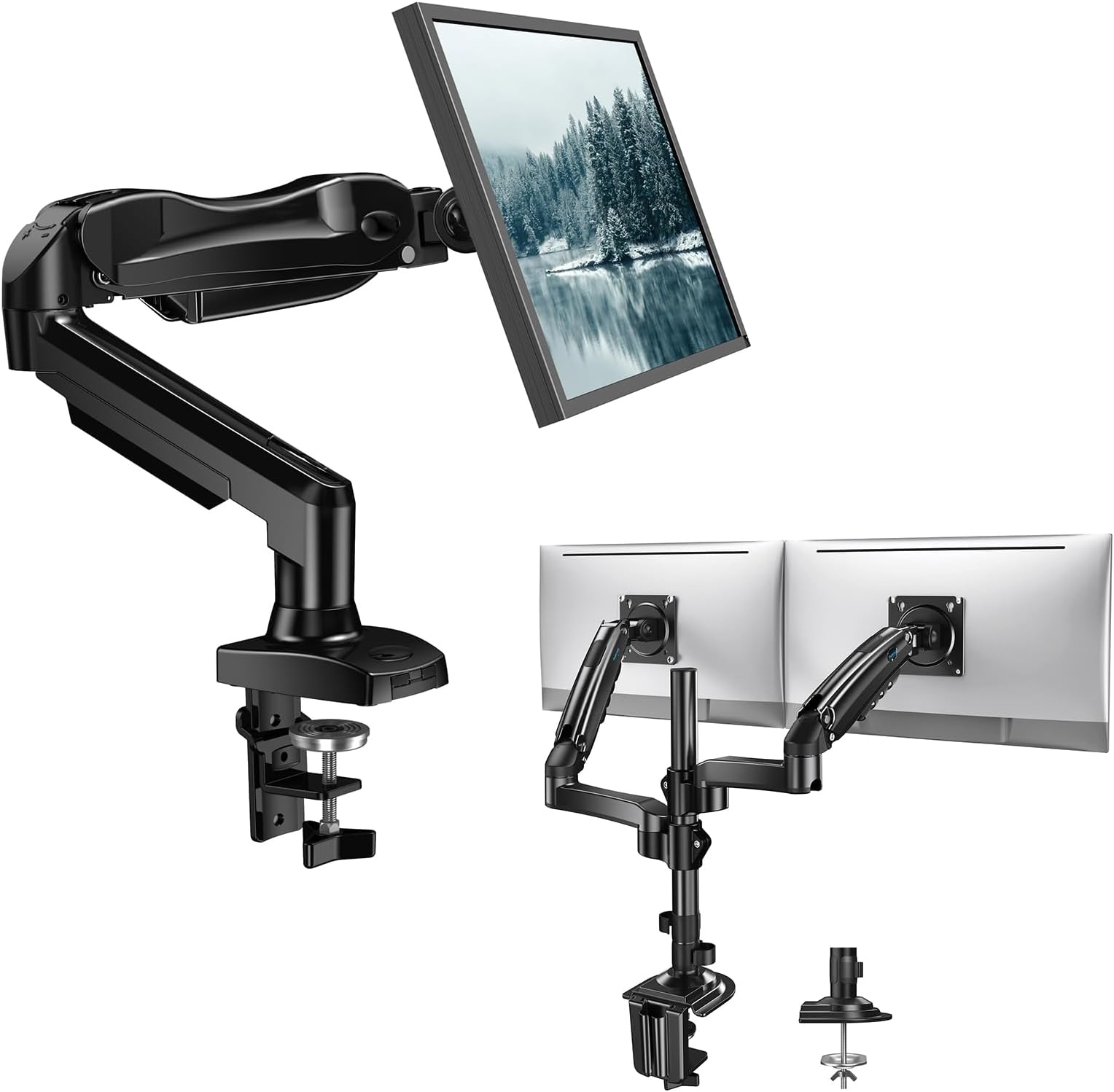 Amazon.com: HUANUO Single Monitor Mount & HUANUO Dual Monitor Mount ...