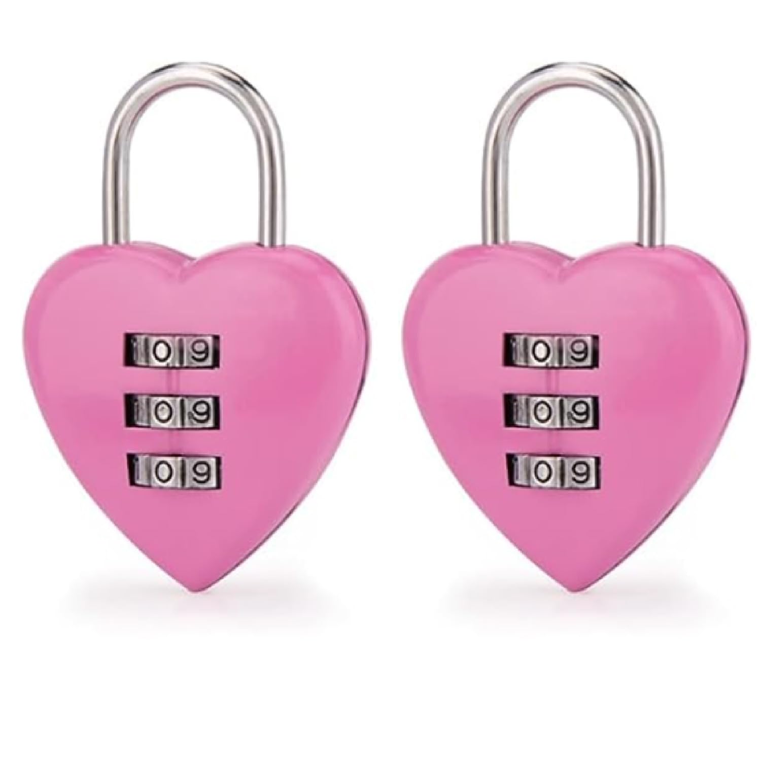 2 PCS Pink Love Heart Shape Combination Padlock for Girls Women, Mini 3 ...