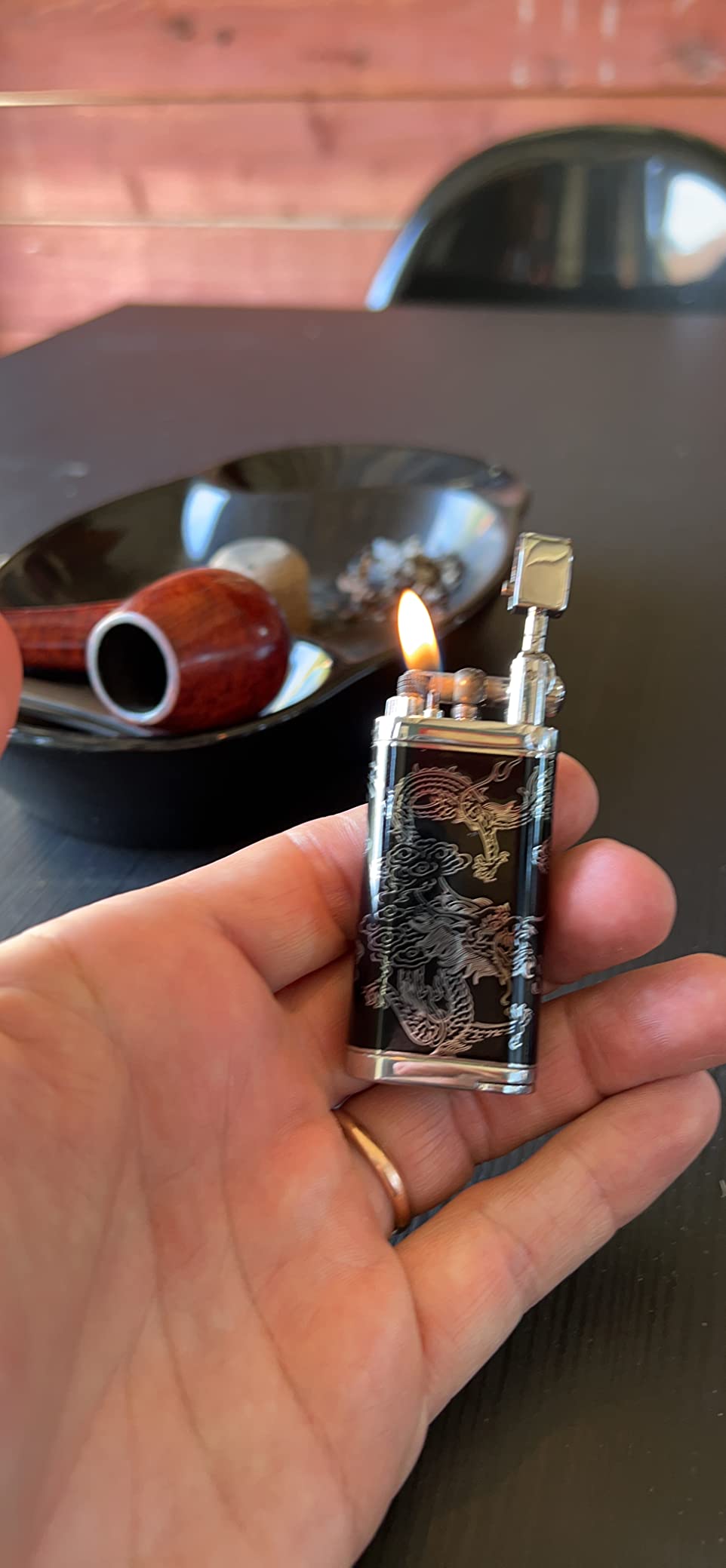 Amazon.com: Katzone Retro Flint Ignite Tobacco Pipe Soft Flame Lighter ...