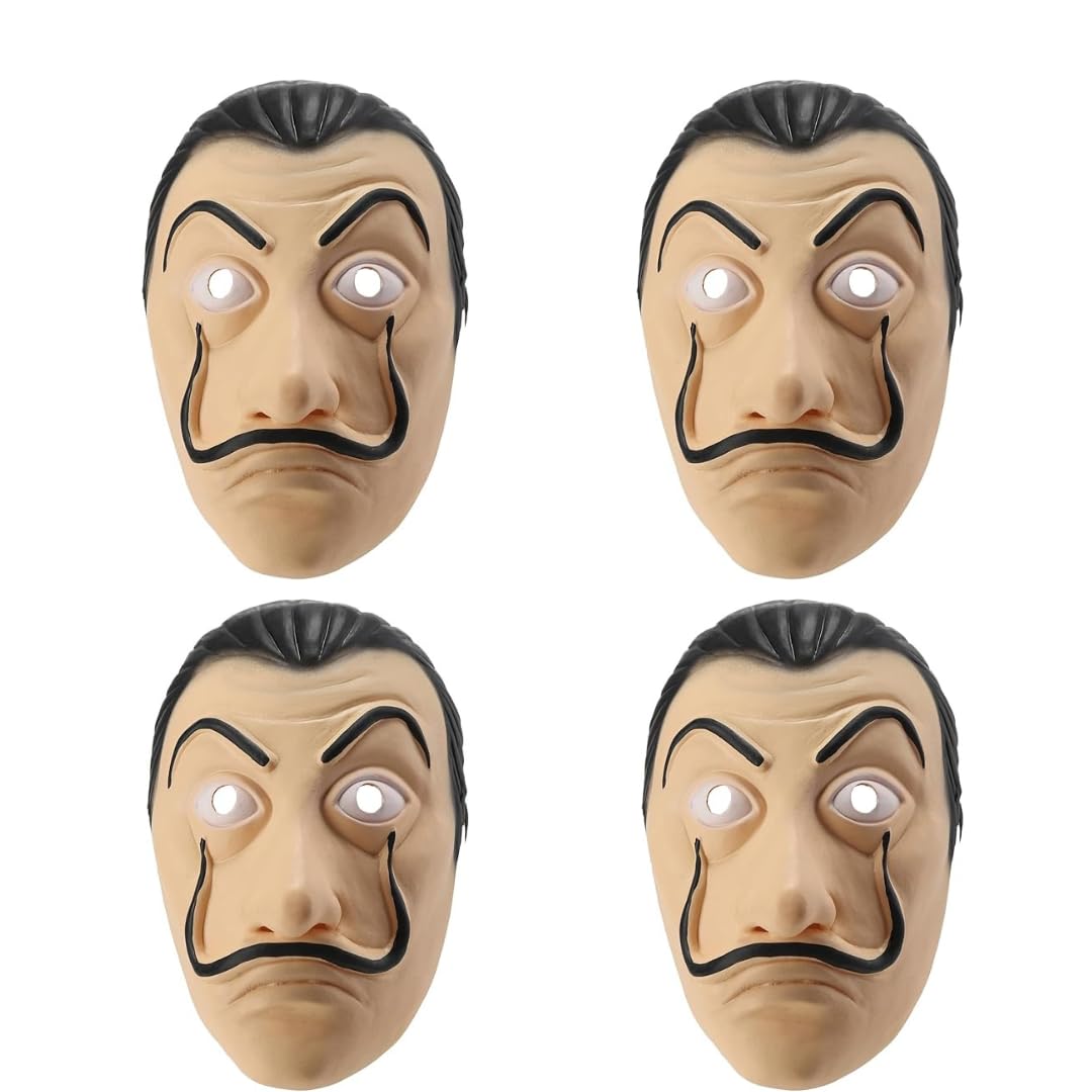 Buy Wanna Party Pack of 4 Money Heist "La Casa" Salvador Dalí Face Mask ...