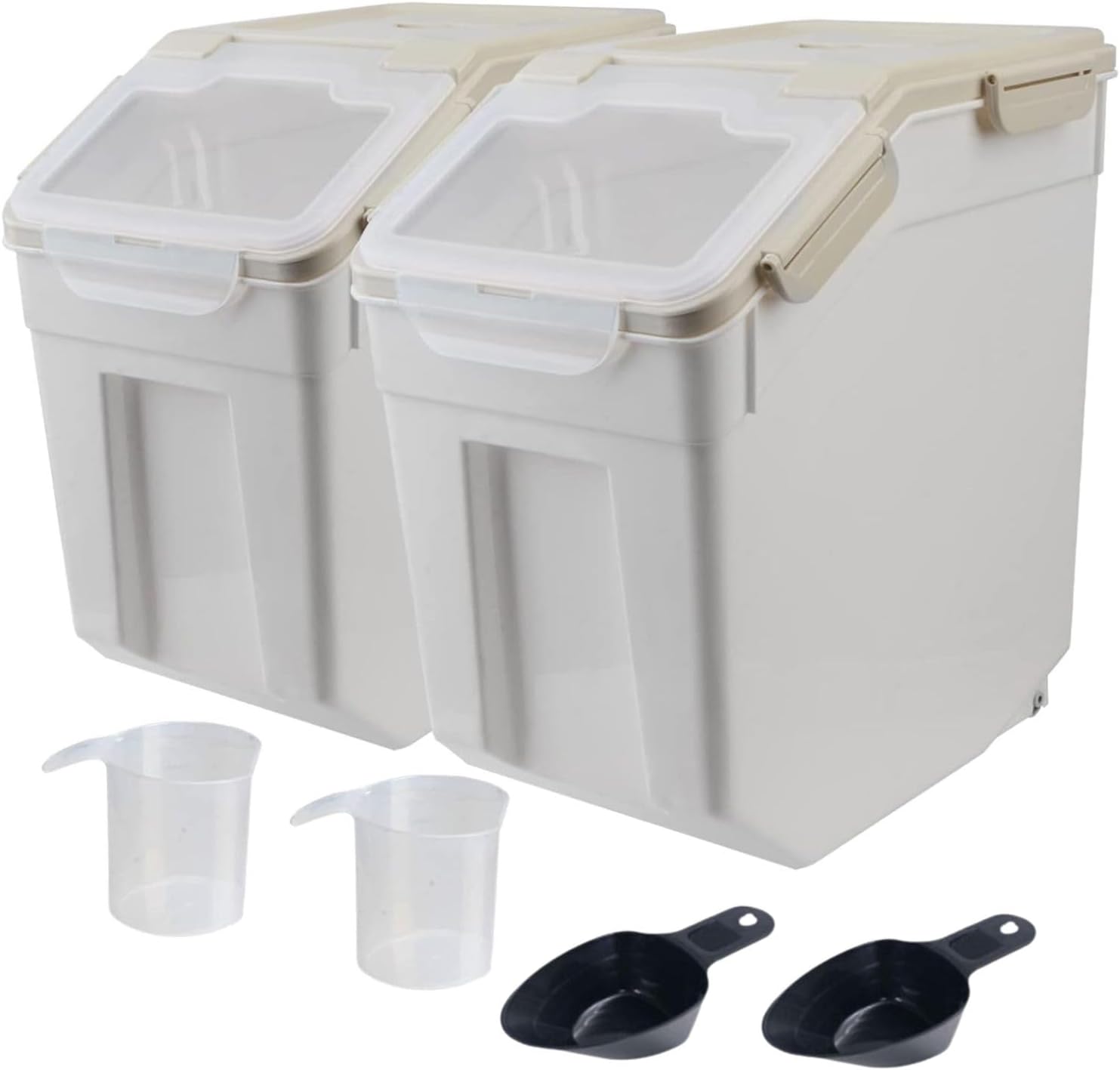 Amazon.com: 2 Pack Rice Container 25 lbs, 15KG Airtight Flour Storage ...