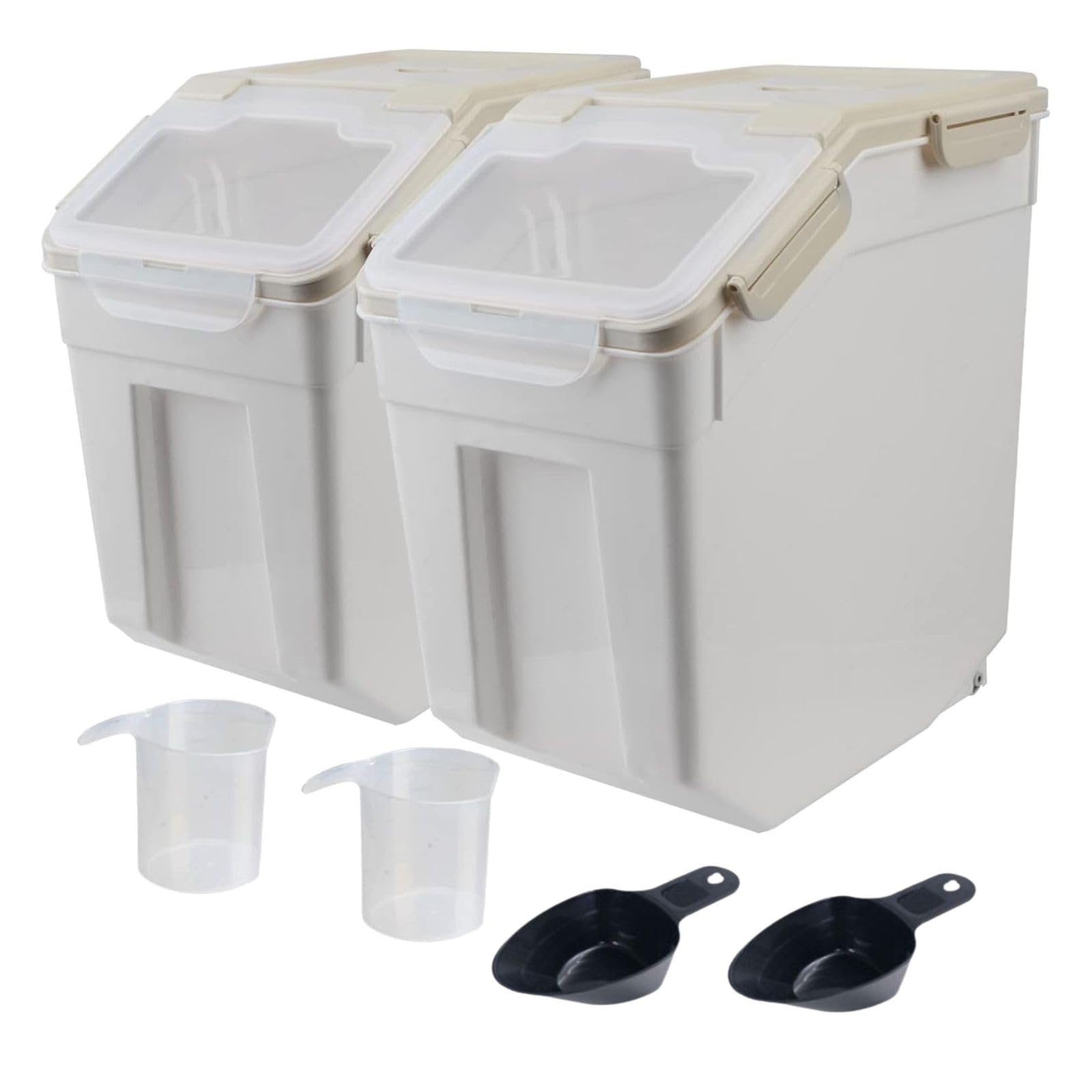 Amazon.com: 2 Pack Rice Container 25 lbs, 15KG Airtight Flour Storage ...