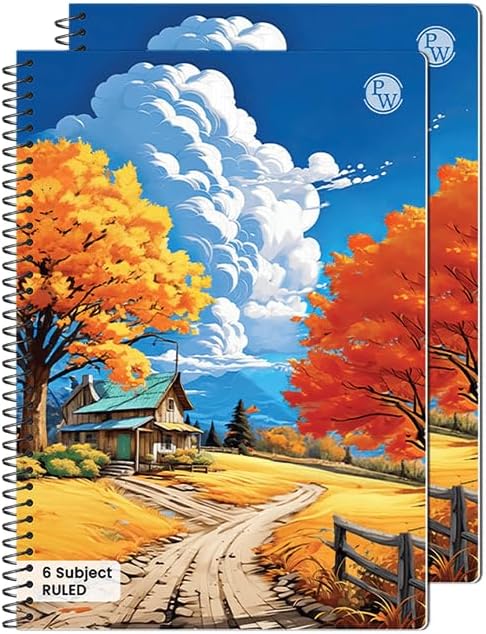 PW A4 6 subject 400 Pages Spiral Binding Notebook set of 2 Combo ...