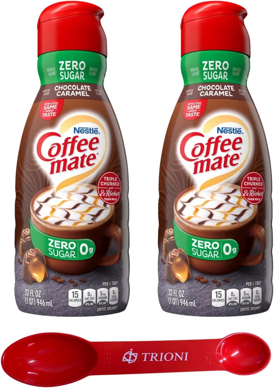 Amazon.com: Coffee Creamer Bundle Contains of Two (2) 32 Fl oz. of Chocolate Caramel Zero Sugar ...