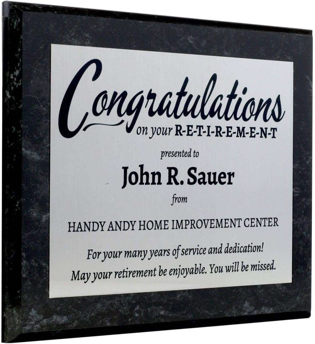 Amazon.com: Personalized 8 x 10" Retirement Plaque - Offered in a ...