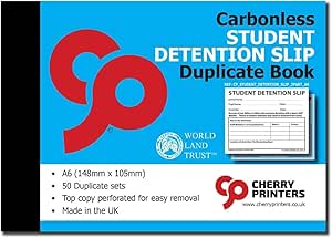 Amazon.com : Cherry | Carbonless NCR | Student Detention Slip ...