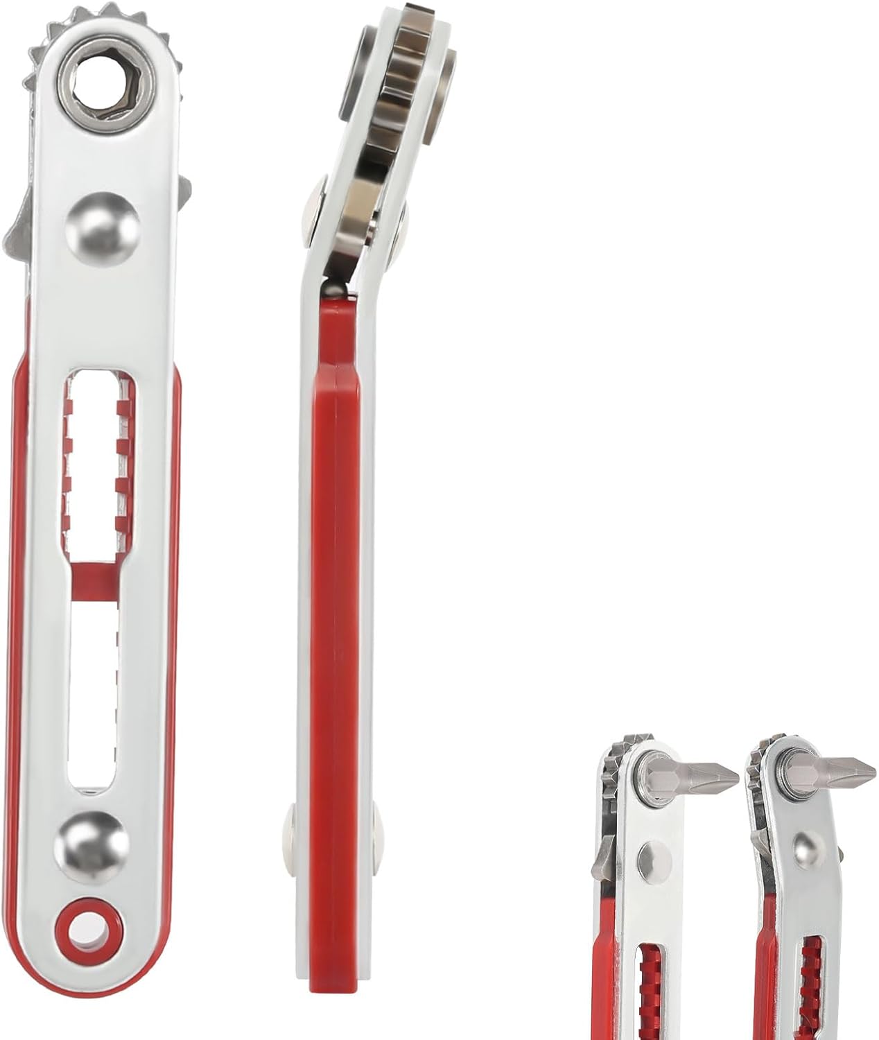 Mini Ratchet Wrench Magnetic, 2 Pieces 1/4 Inch Ratchet Reversible ...