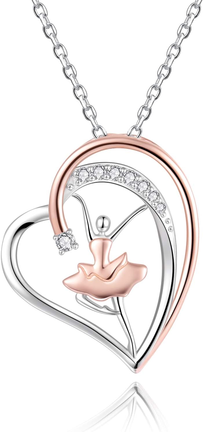 Amazon.com: Fookduoduo 925 Sterling Silver Ballet Dancer Necklace for ...