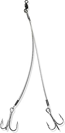 Amazon.com : Generic Pike/Musky Fishing rig, Small, Black and Silver ...