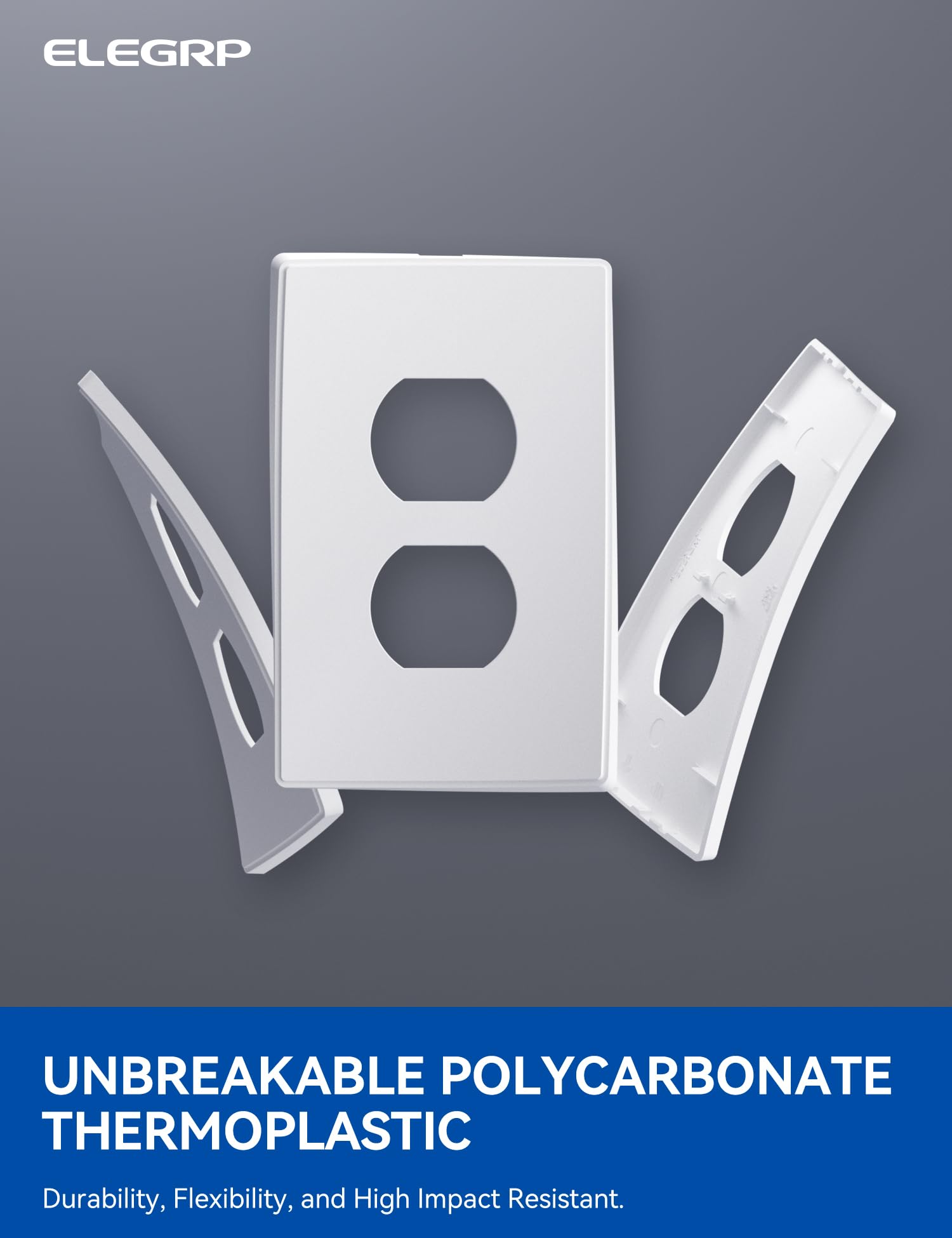 Snapklik.com : ELEGRP 1-Gang Screwless Duplex Wall Plates, Mid-Size ...