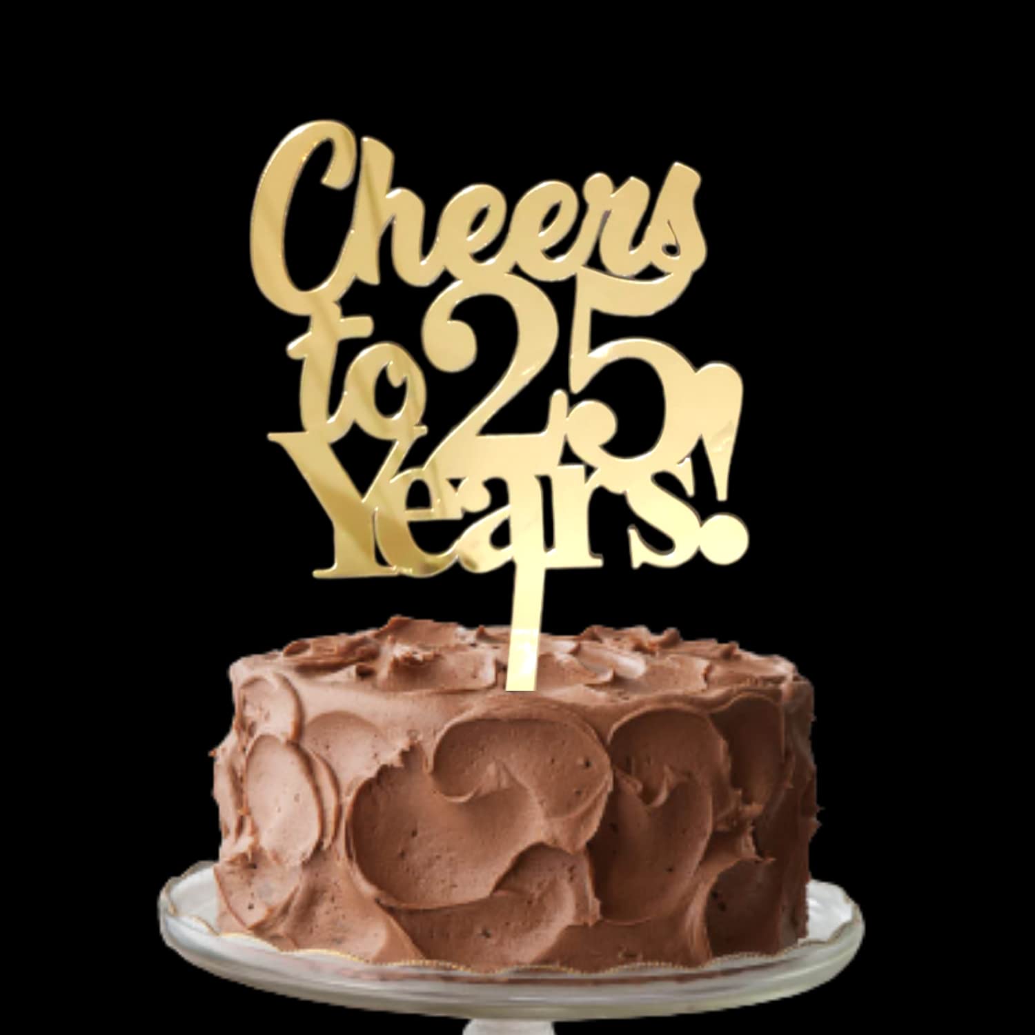 Party Decorz Cheers To 25 Years Cake Topper| 25 th Birthday Cake Topper ...