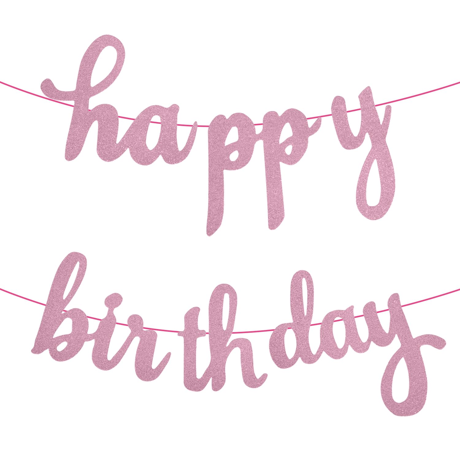 Birthday Banner, 8 Inch Glitter Happy Birthday Banner Shiny Birthday ...
