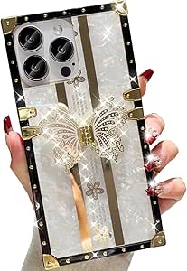 Amazon.com: Changjia Glitter Butterfly Stand Case for iPhone 16 Pro Max, Cute Luxury Bling ...