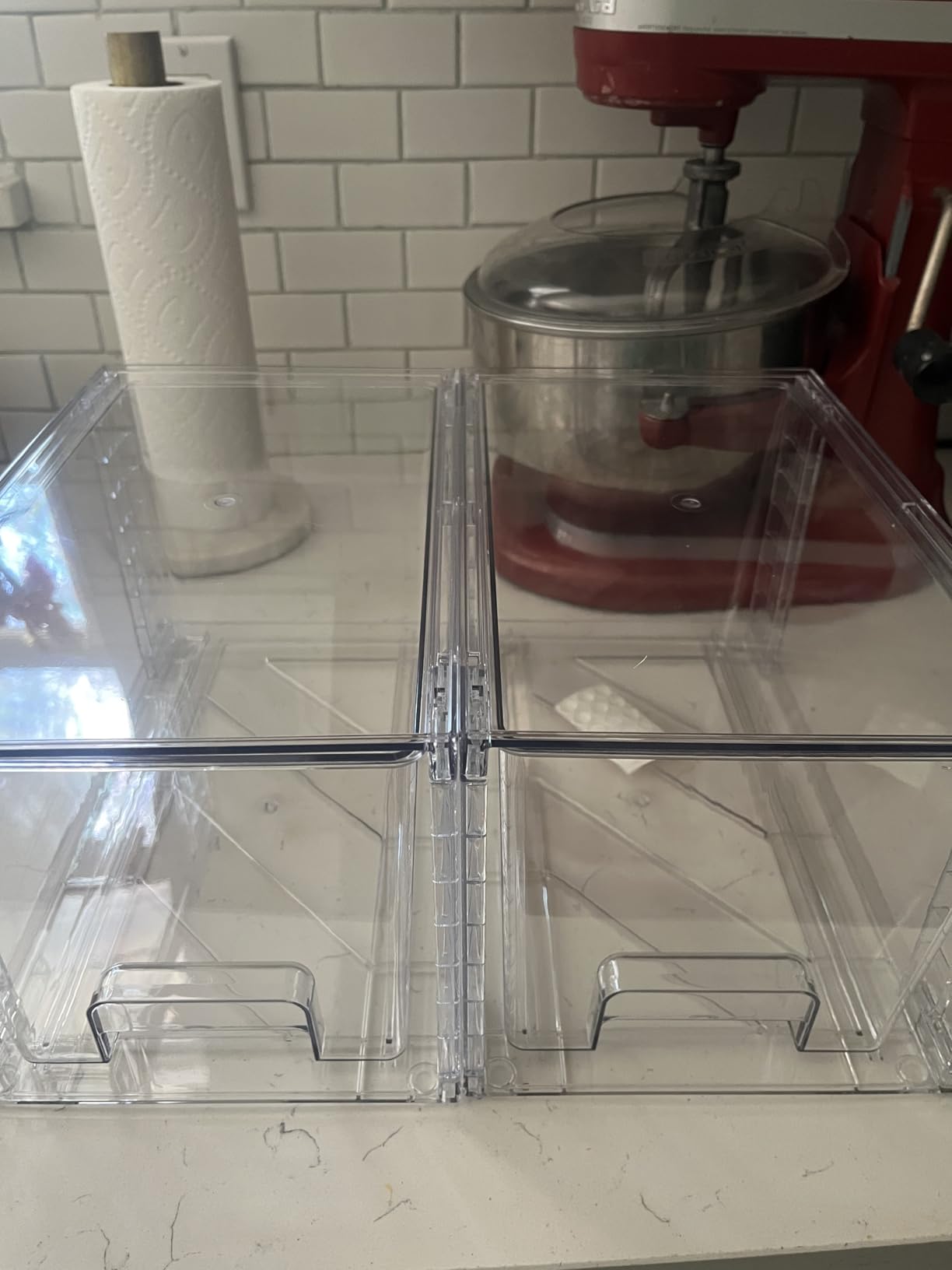 Amazon.com: oylik 4 Pack Large Acrylic Drawer Organizer, Stackable ...