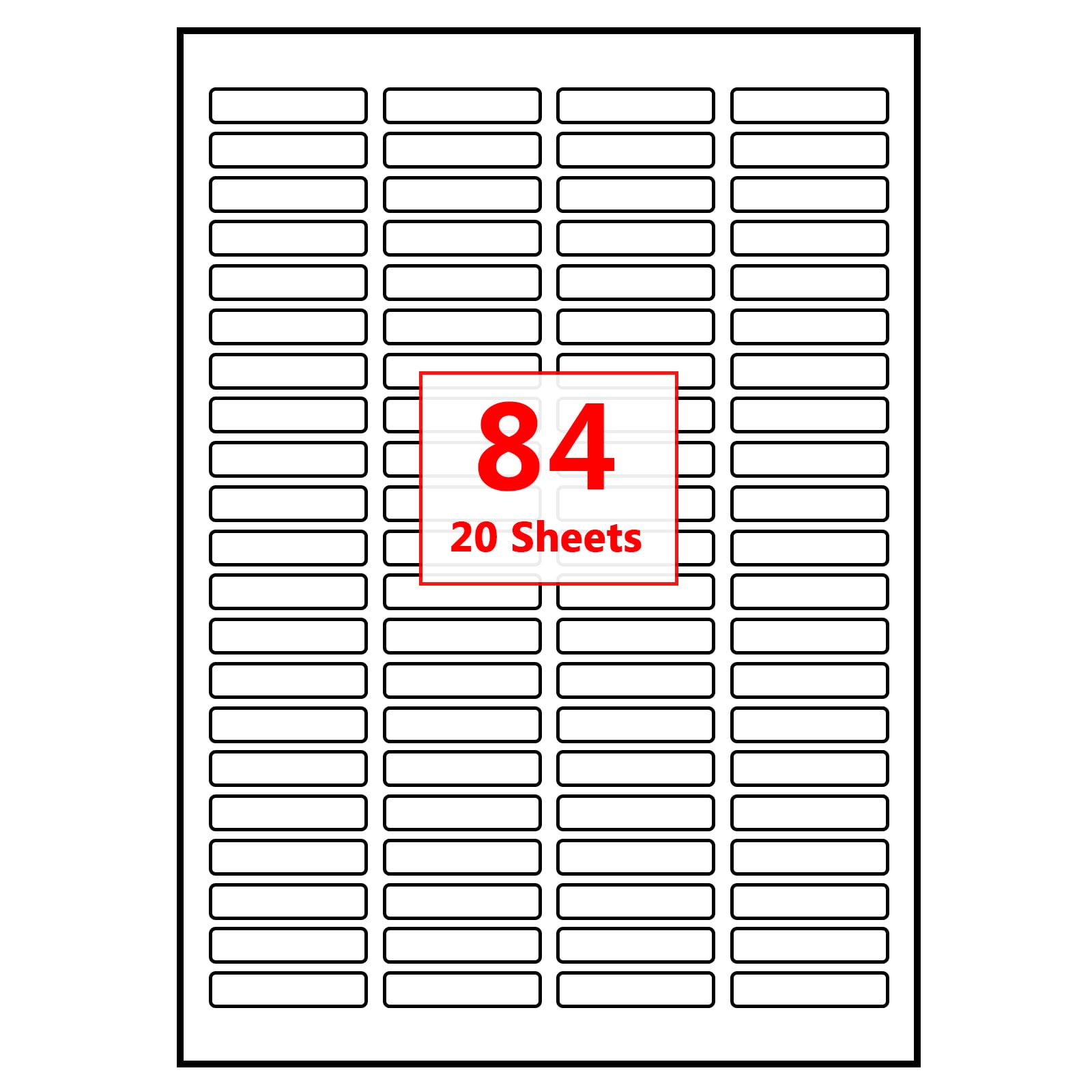 PACK4YA 84 Labels per A4 Sheet, 46 x 11.1 mm White Self Adhesive ...