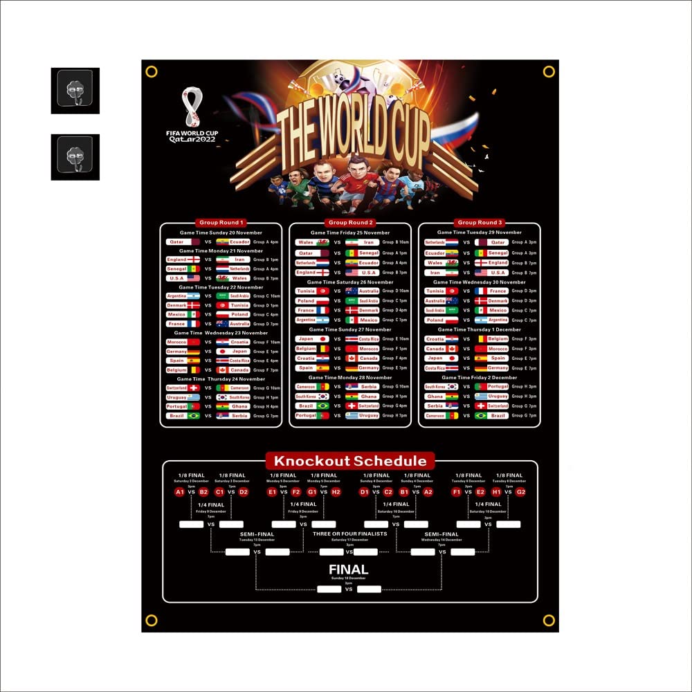 Buy World Cup 2022 Wallchart, Qatar Football World Tournament Planner ...