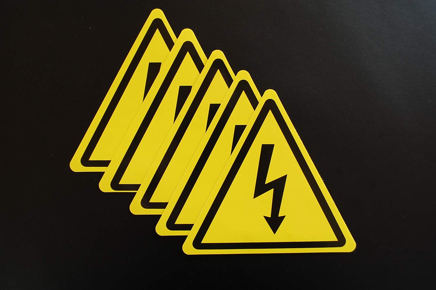 Danger High Voltage Yellow Triangle Stickers Decals (5 Pack) 3.75" Tall ...