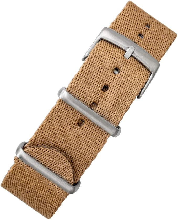 Premium One-Piece Watch Strap in SAND with Brushed Hardware (20mm ...
