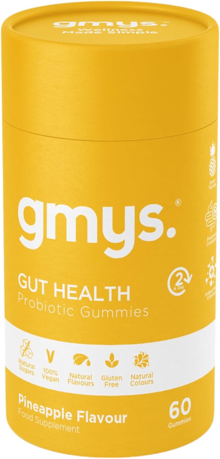 gmys Gut Health Probiotic Chewable Gummies for Adults - Pineapple ...