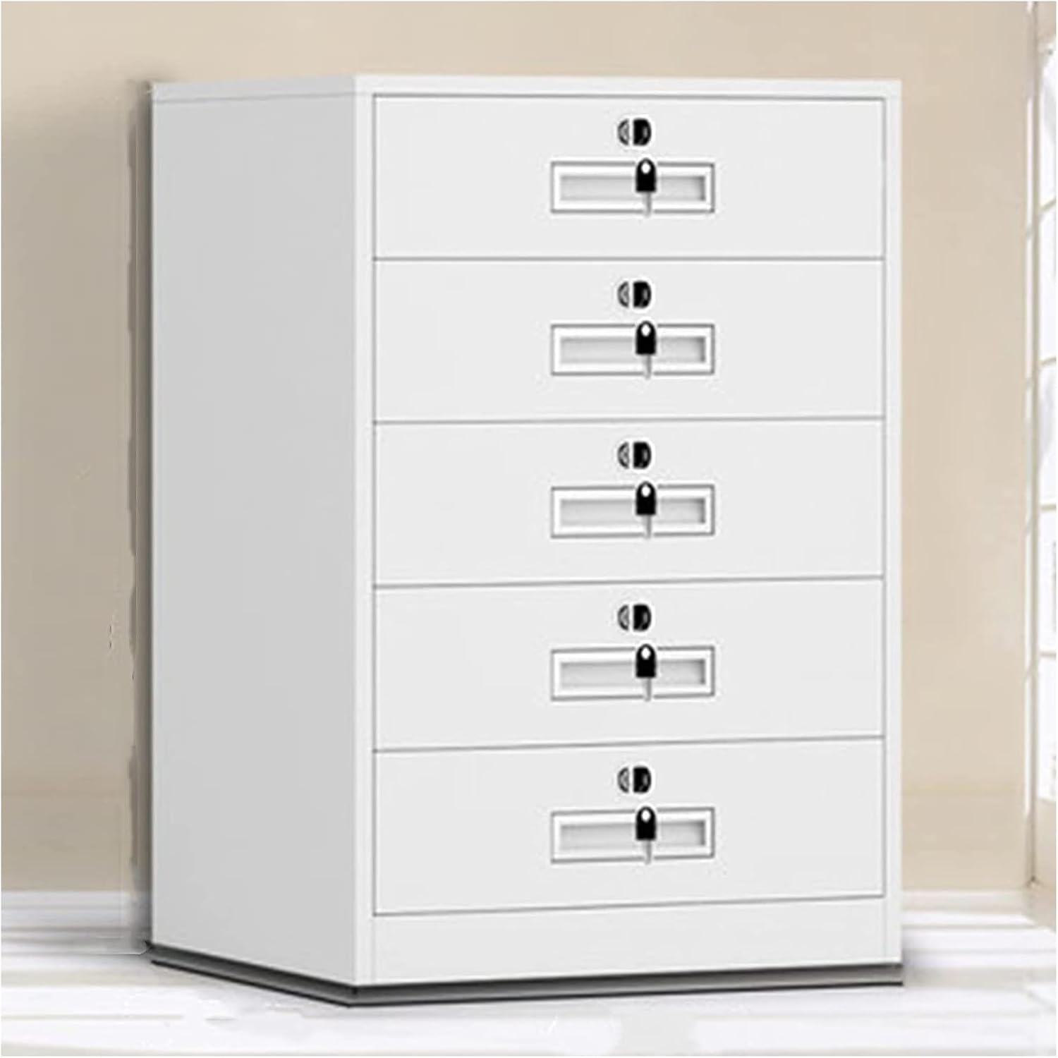 Amazon.com: TUBBEK File Cabinet Office Desk Five Drawers Low Cabinet ...