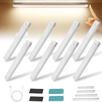 4/8Pack Punch-Free Smart Sensor Magnetic Rechargeable Led Lights,Smart ...