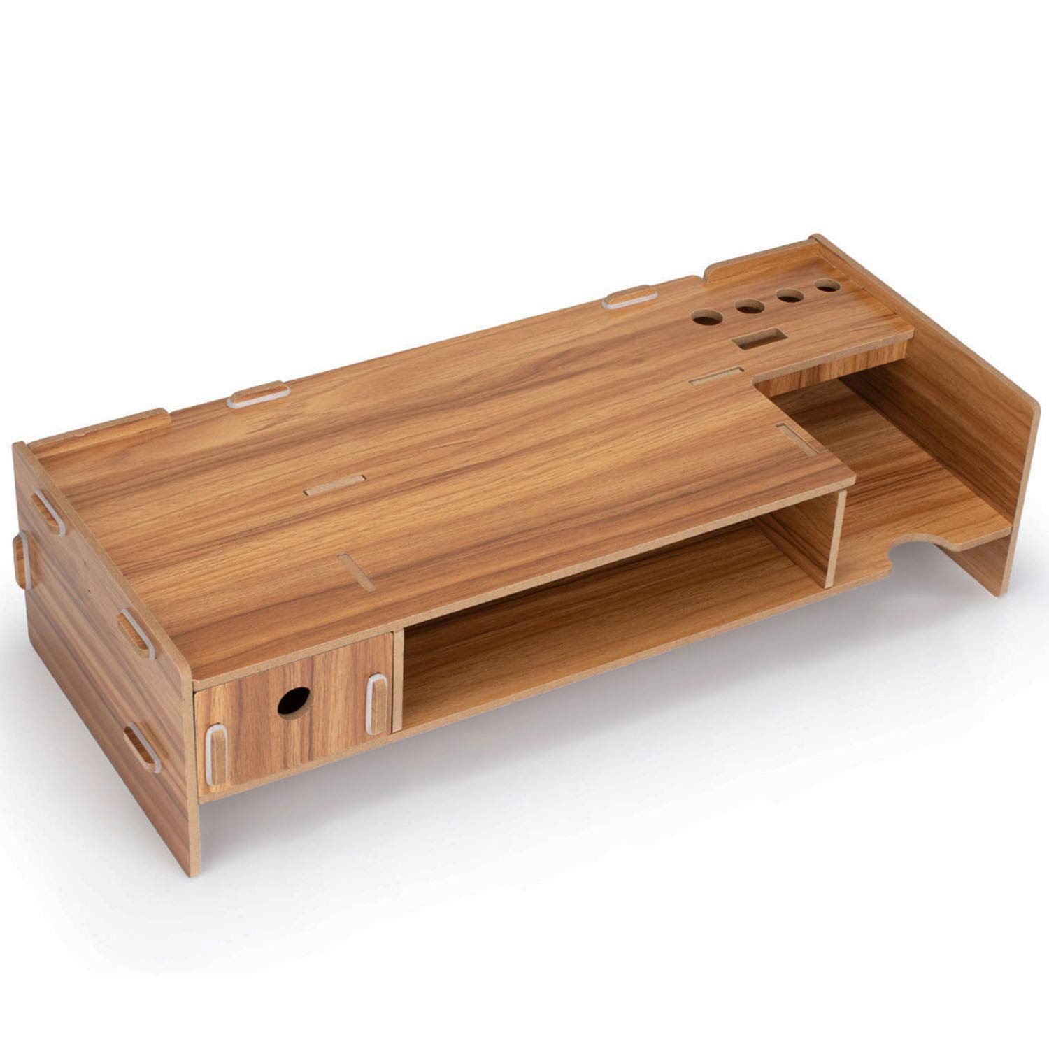 Buy Tonsmile Wood Monitor Stand, Multifunctional Wooden Office Desk ...