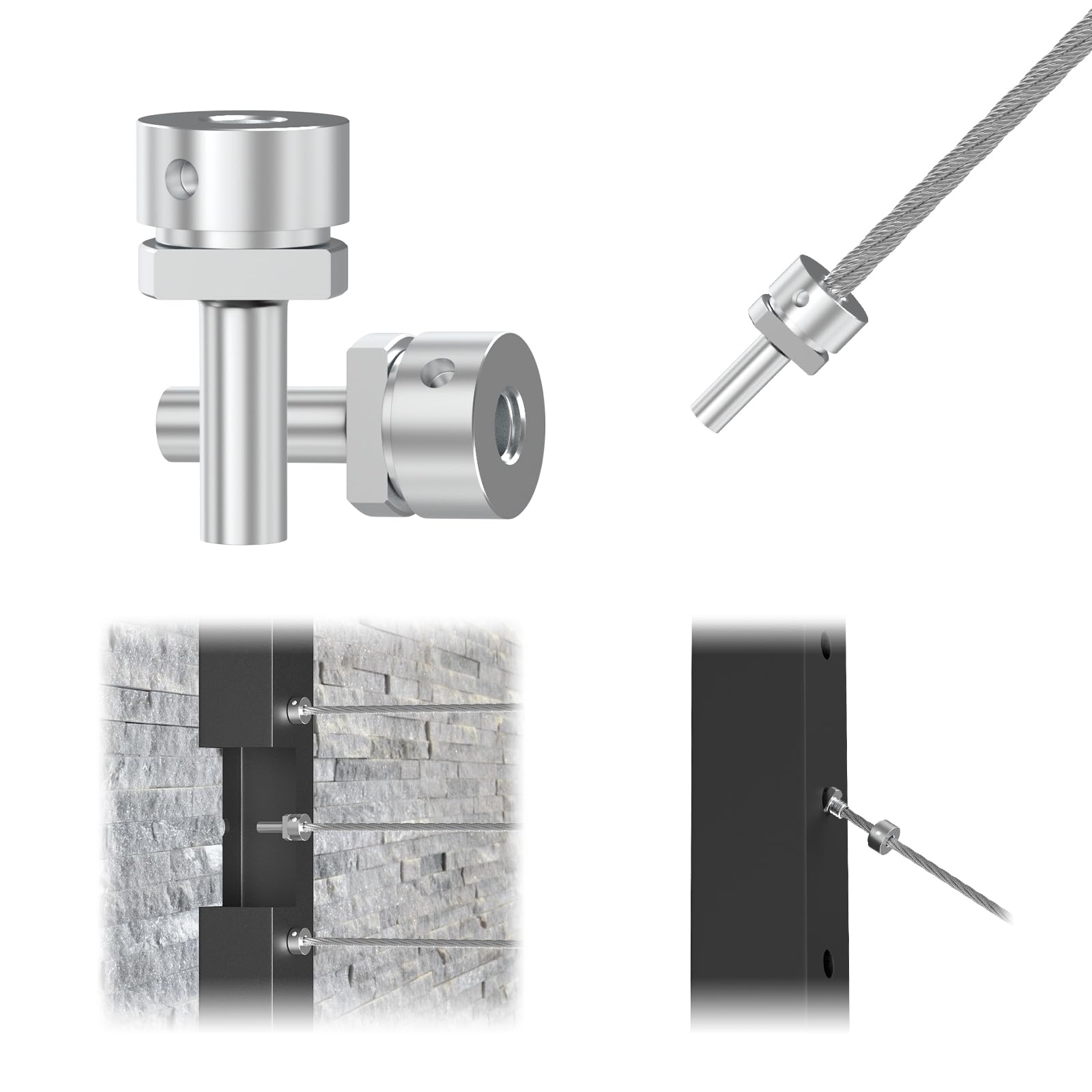 BLIKA 20 Pack 1/8" Cable Railing Anchor Terminal, T316 Stainless Steel ...