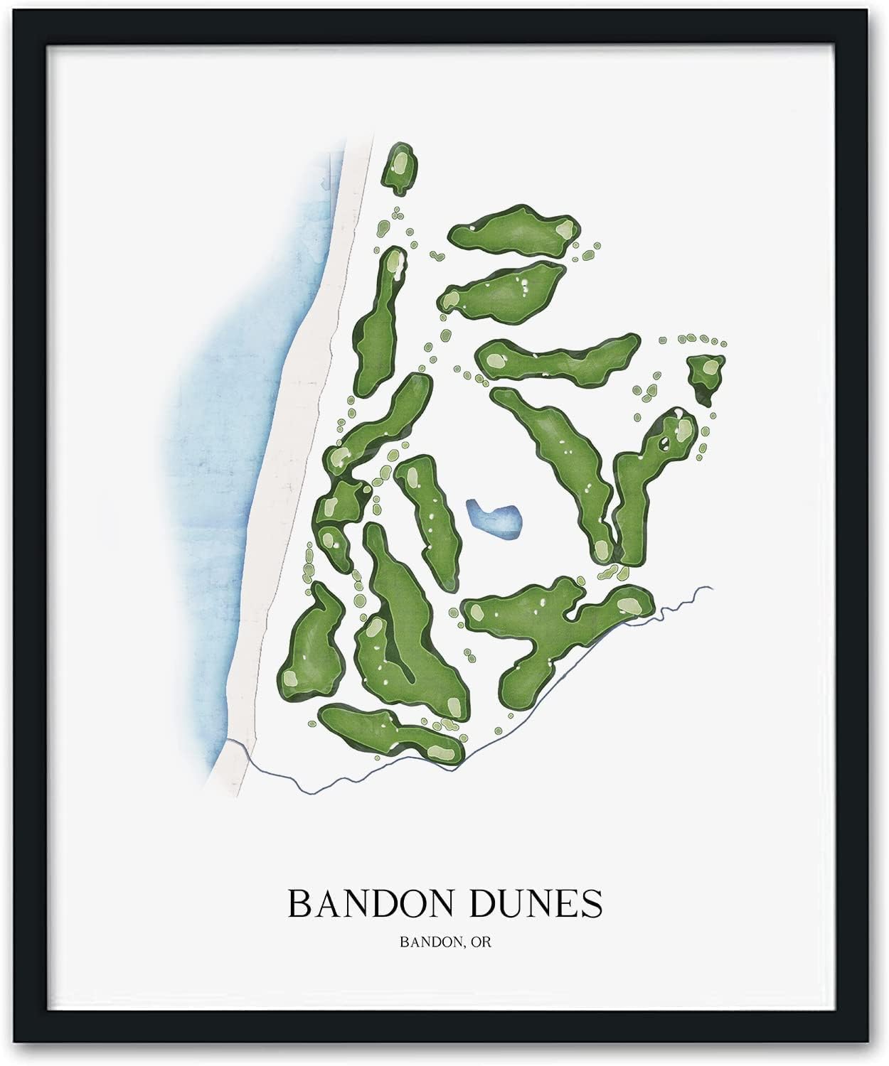Amazon.com: Nationcog Bandon Dunes Golf Course Map Golf Poster ...