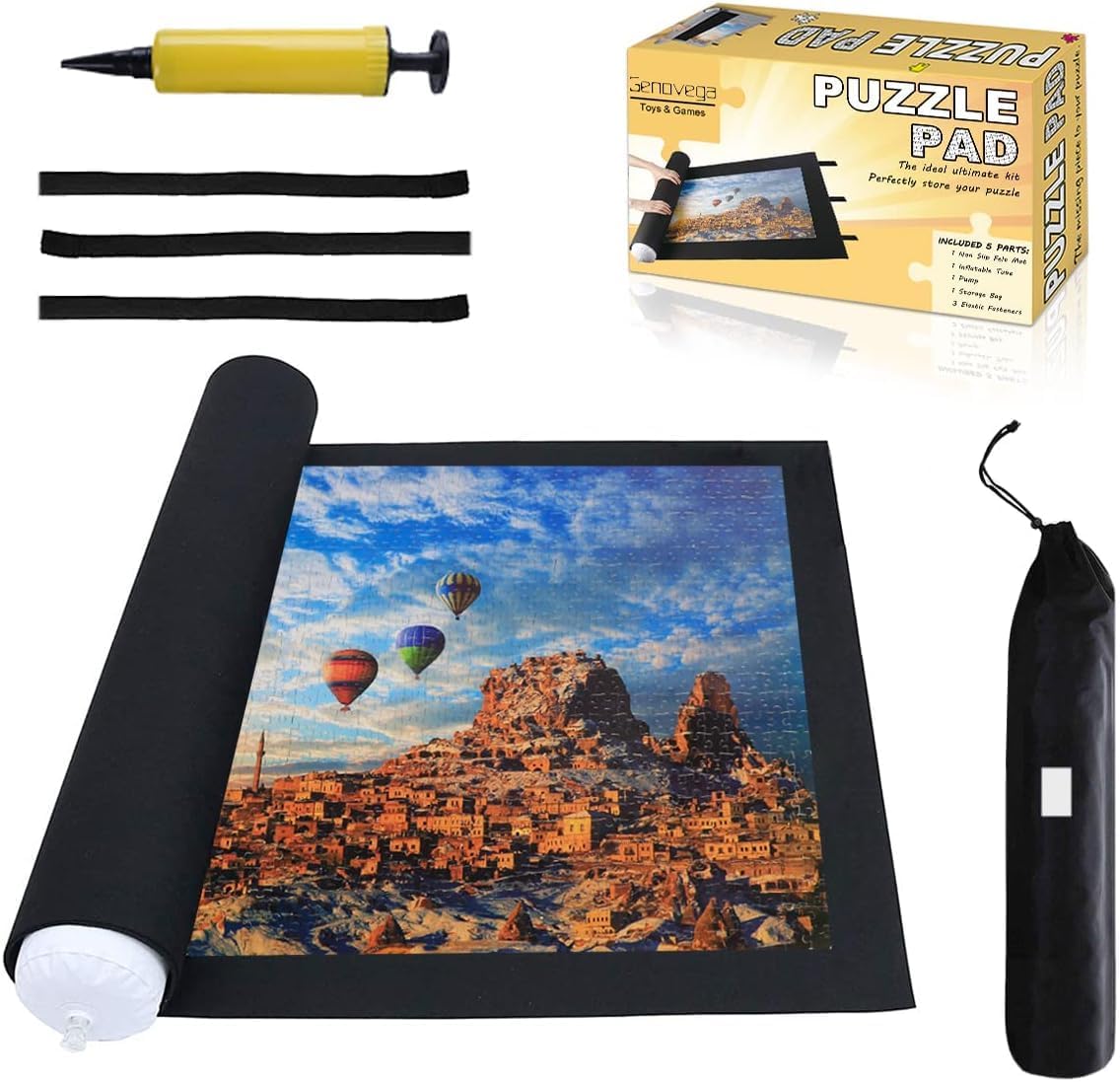 Amazon.com: Black Jigsaw Puzzle Mat Roll Up - 3000 Pieces Large Puzzles ...