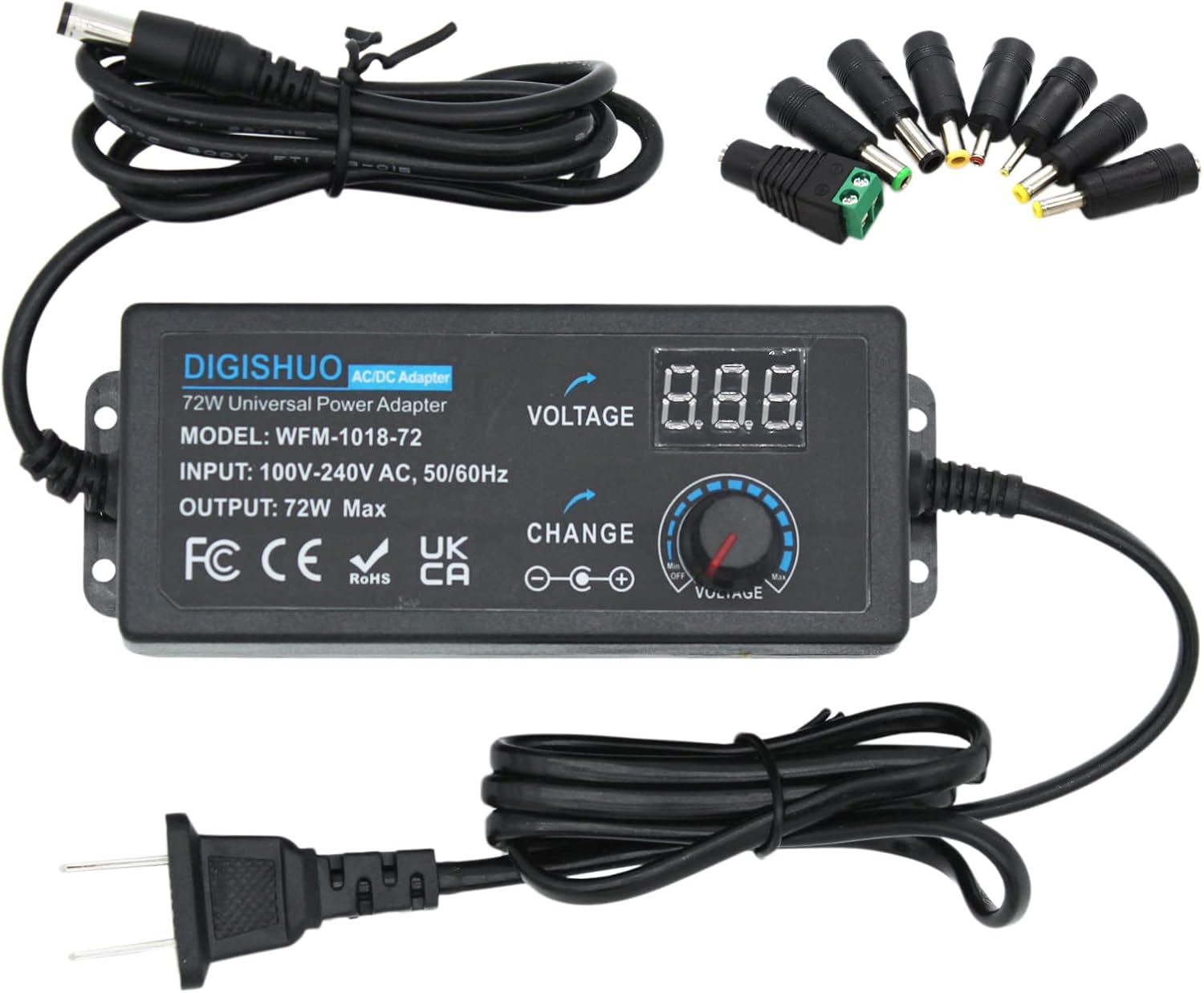 Amazon.com: DIGISHUO 72W Power Supply Adjustable DC 3V ~ 24V 3A ...