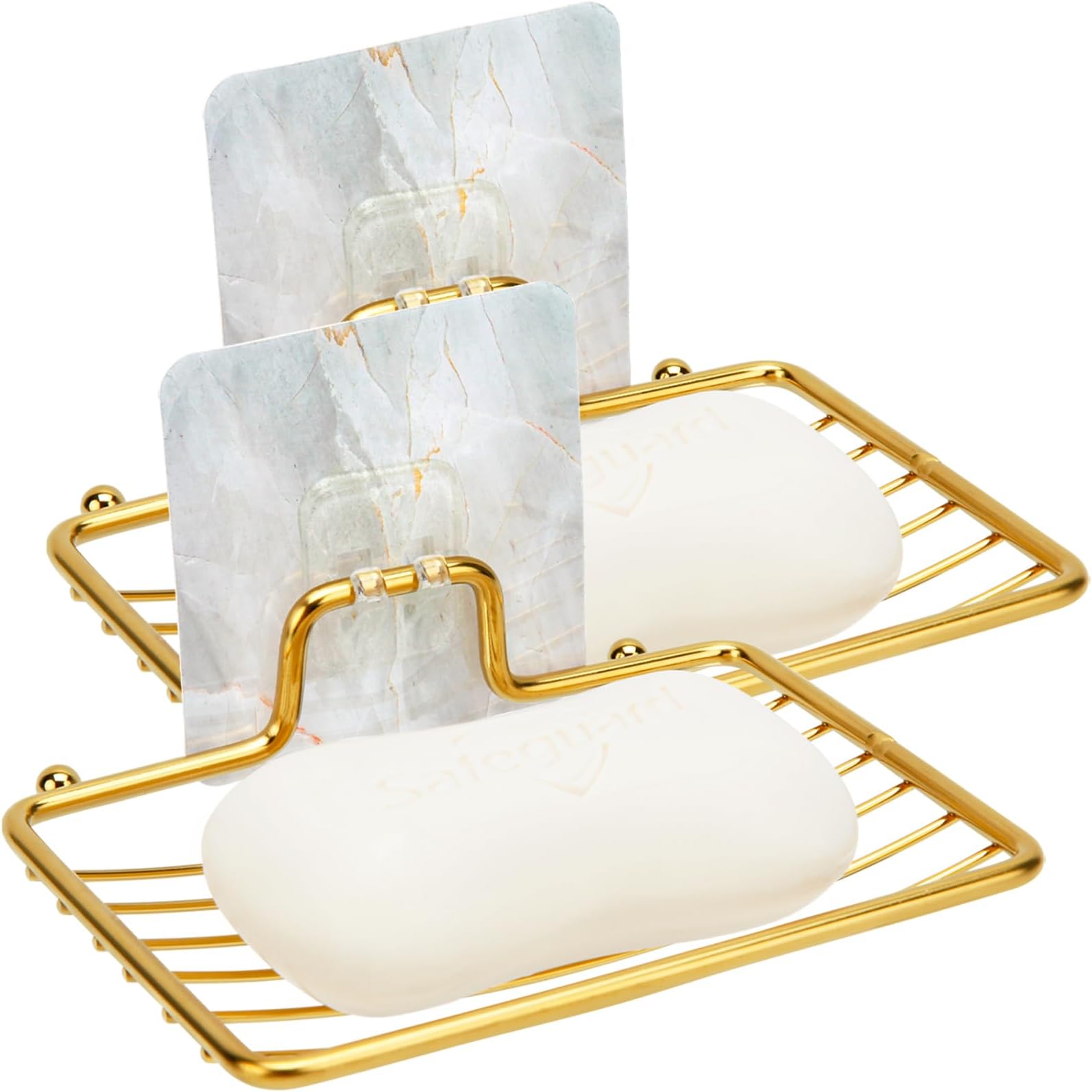 Amazon.com: 2Pcs Gold Soap Dish for Shower Creative Hanging Drain Rack ...