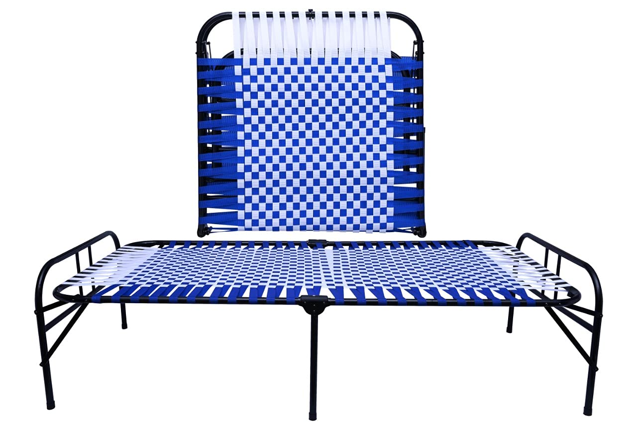 Sunny Steel Portable Folding Single Bed Heavy Duty Metal Cot Khat for ...