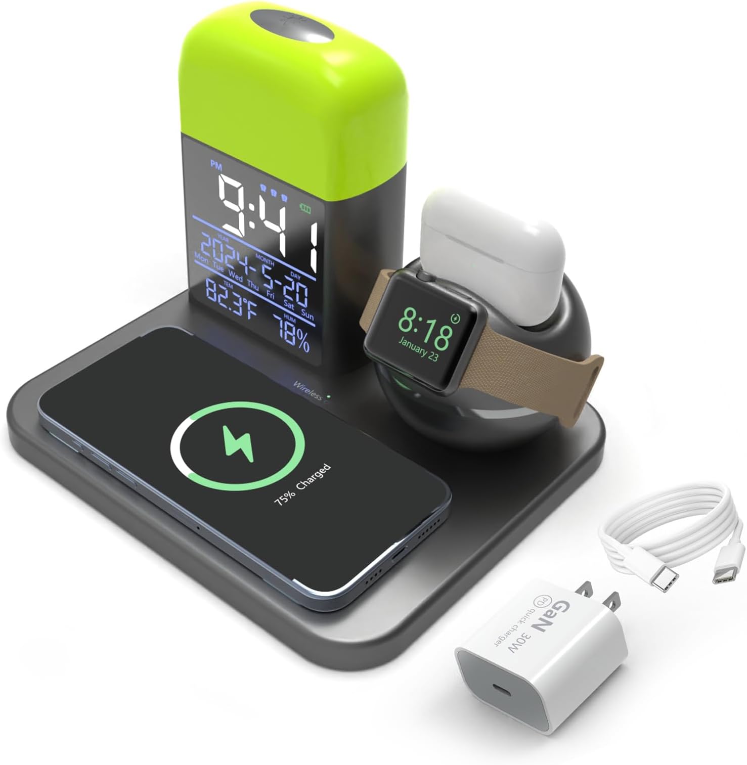 Amazon.com: 3 in 1 Wireless Charging Station for Apple Watch,Wireless ...