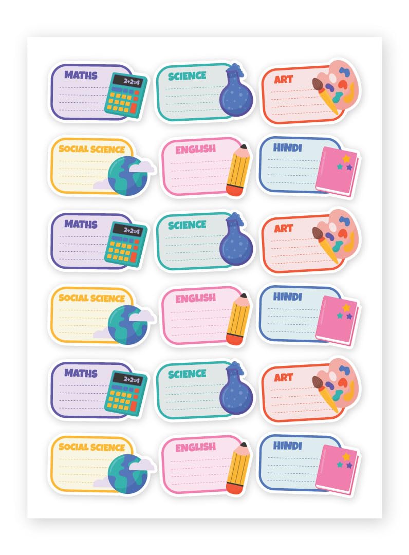 The Black Frame Pre Designed School Notebook Stickers | Back to School ...