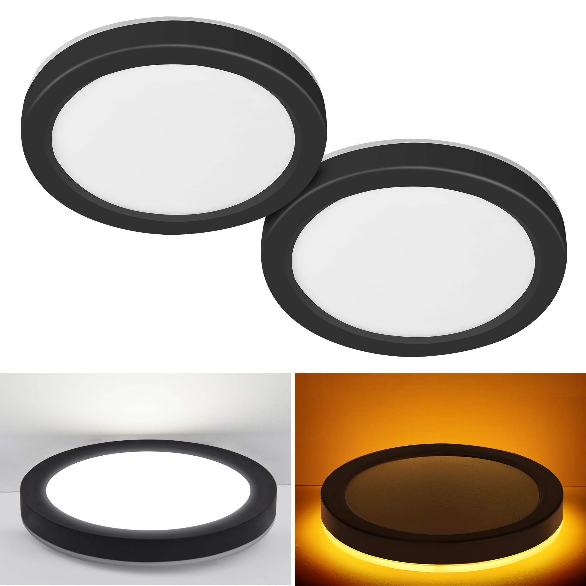 Hlite 7.5 Inch Flush Mount LED Ceiling Light with Night Light, CRI90 ...