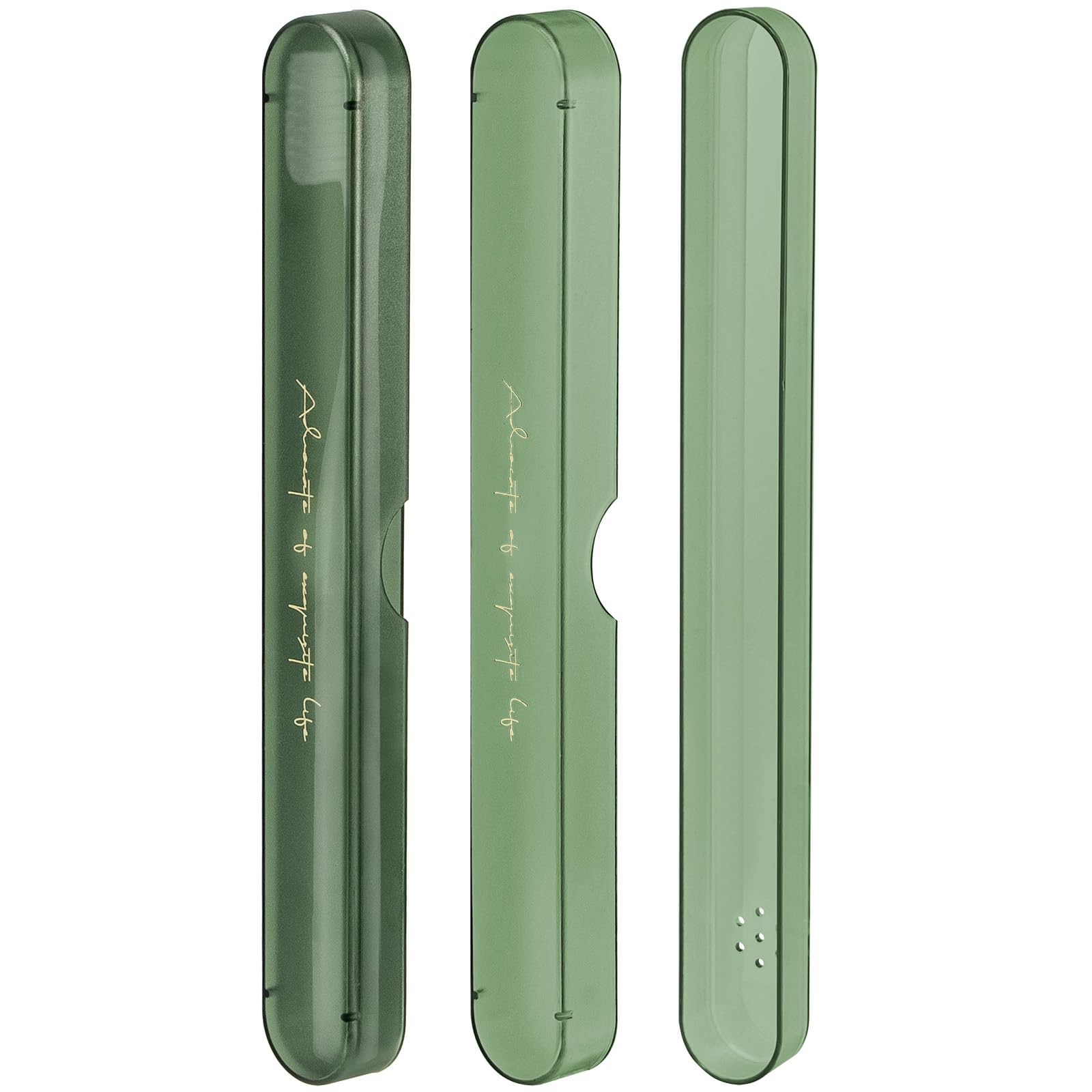 Amazon.com: Yeeco Travel Toothbrush Case, Frosted Green Portable ...