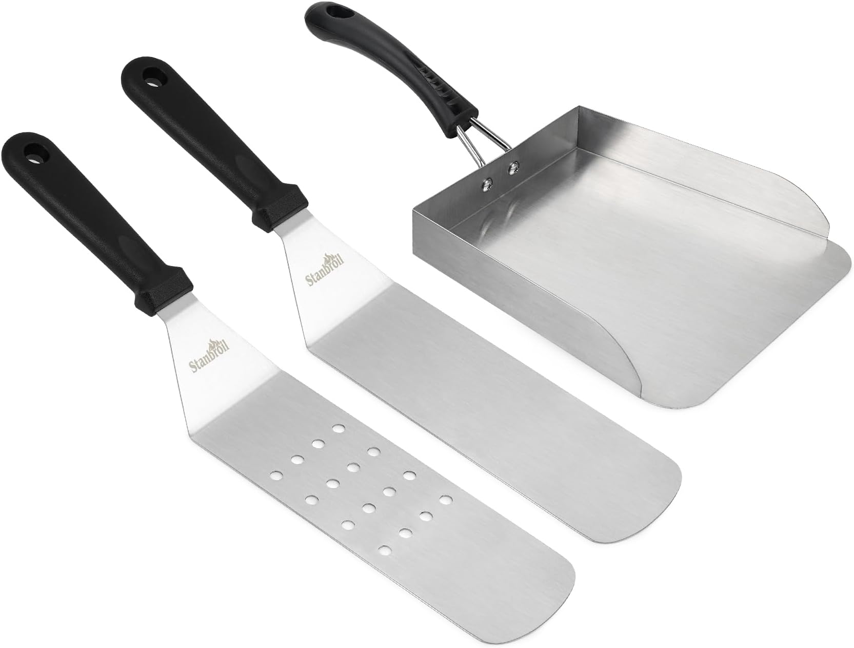 Amazon.com: Long Metal Griddle Spatula and Large Griddle Scoop Burger ...