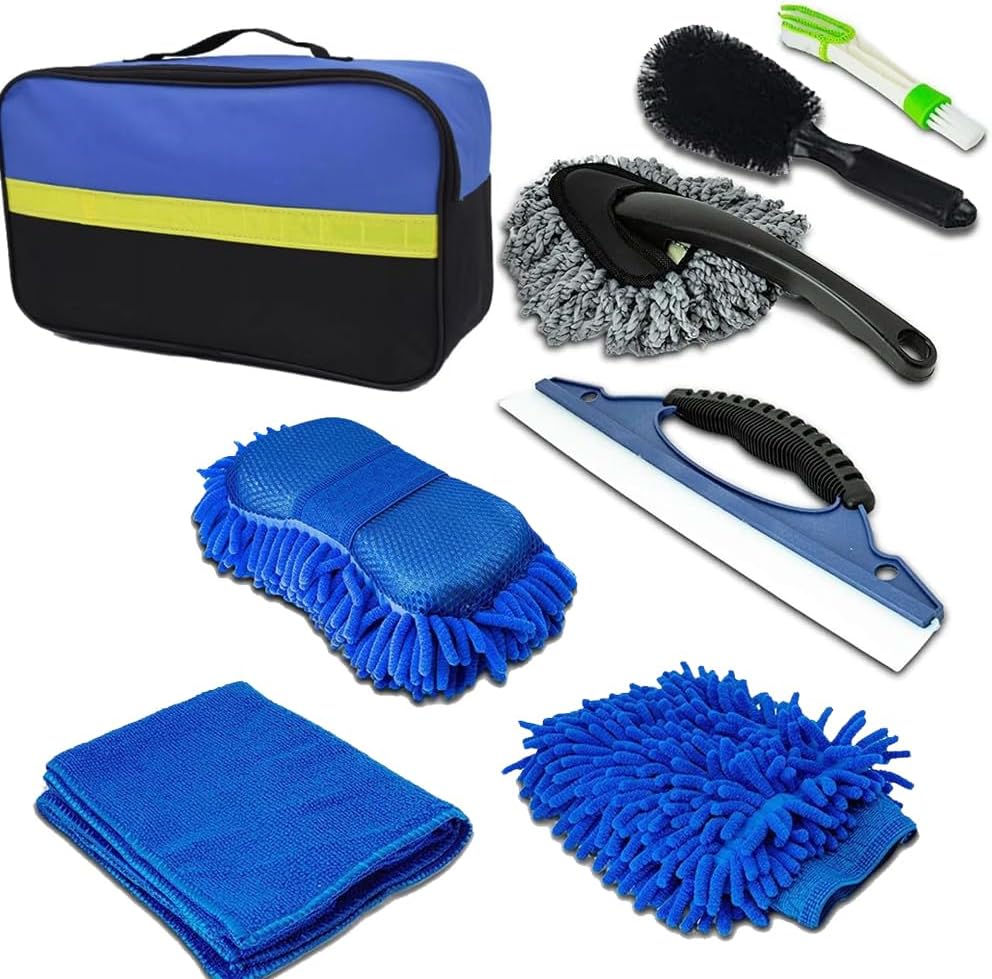 MIK Car Wash Detailing Cleaning Tools Set with Bag Collapsible Bucket ...