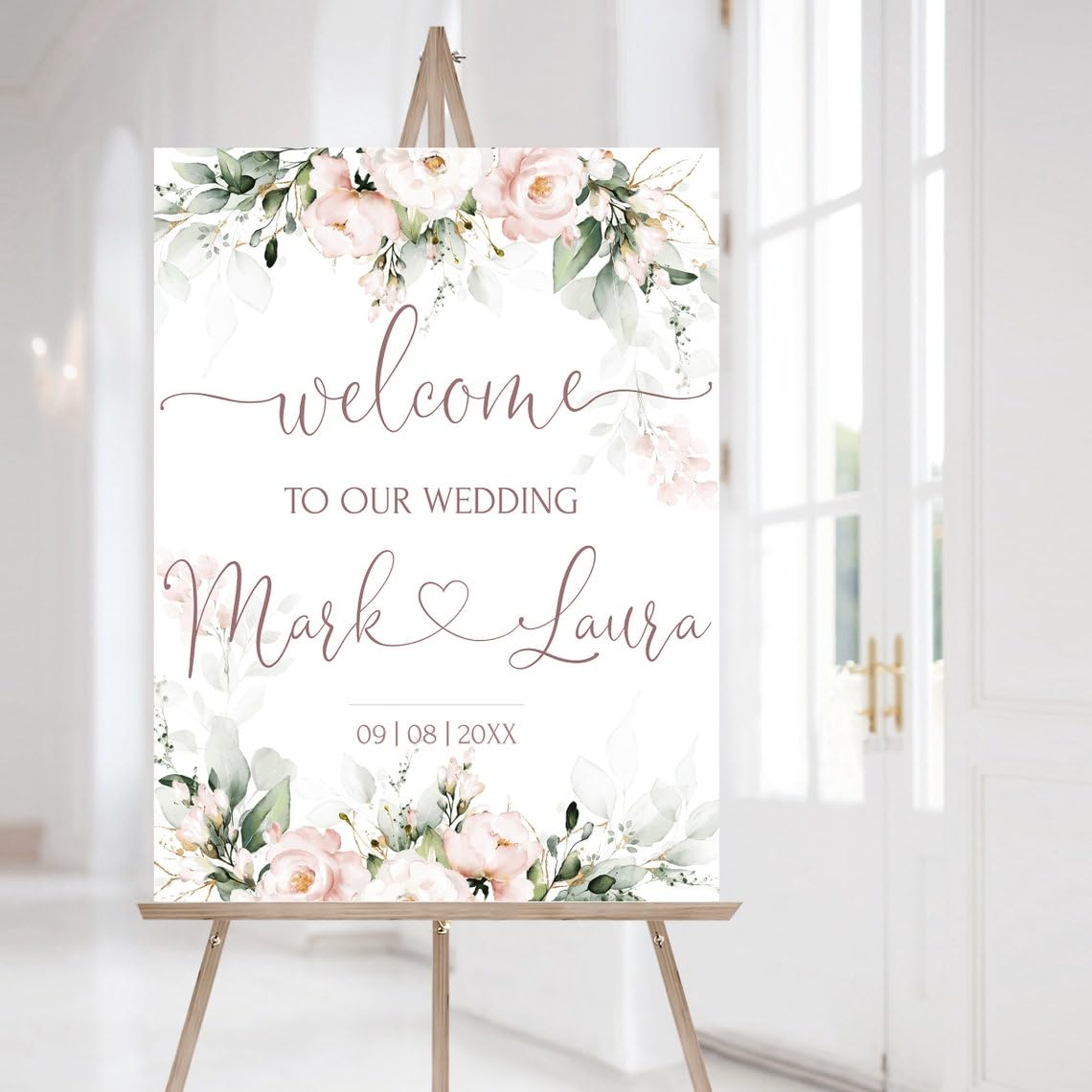 Amazon.com: MAEBYTS Personalized Wedding Welcome Sign, Welcome To Our ...