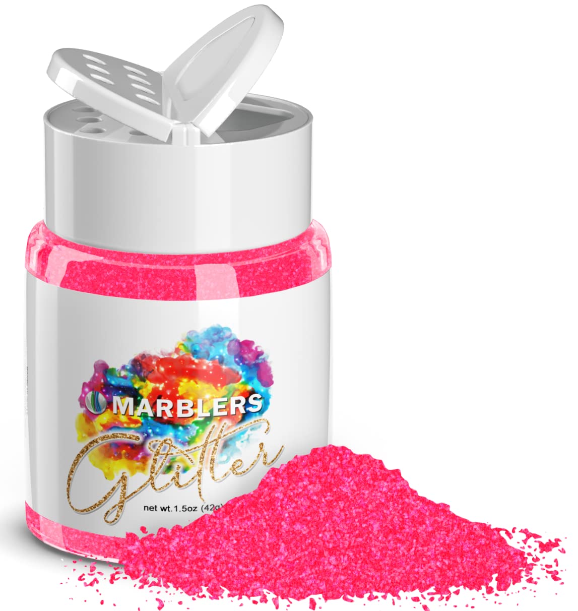Amazon.com : MARBLERS Neon Glitter [Fluorescent Pink] 1.5oz (42g ...