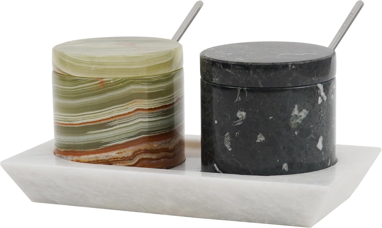 Amazon.com: Radicaln Marble Salt Cellar With Lid and Tray 3'' Inches ...
