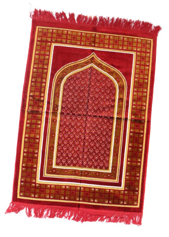 Buy ADIRNY Velvet Prayer Mat Musalla Janamaz for Namaz Muslim 44x28 ...