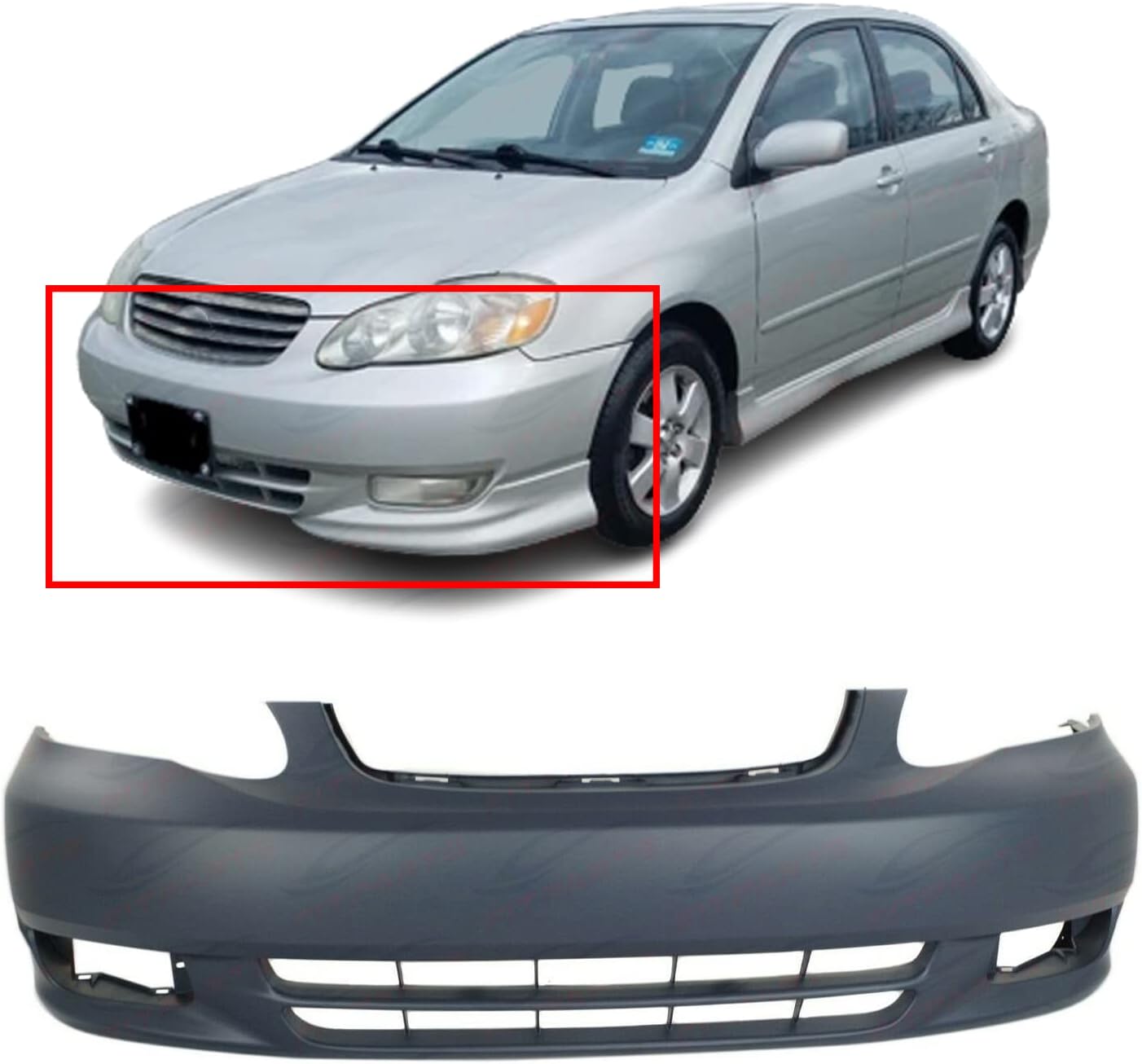 Amazon.com: For 2005 2006 2007 2008 Toyota Corolla S Front Bumper Cover ...
