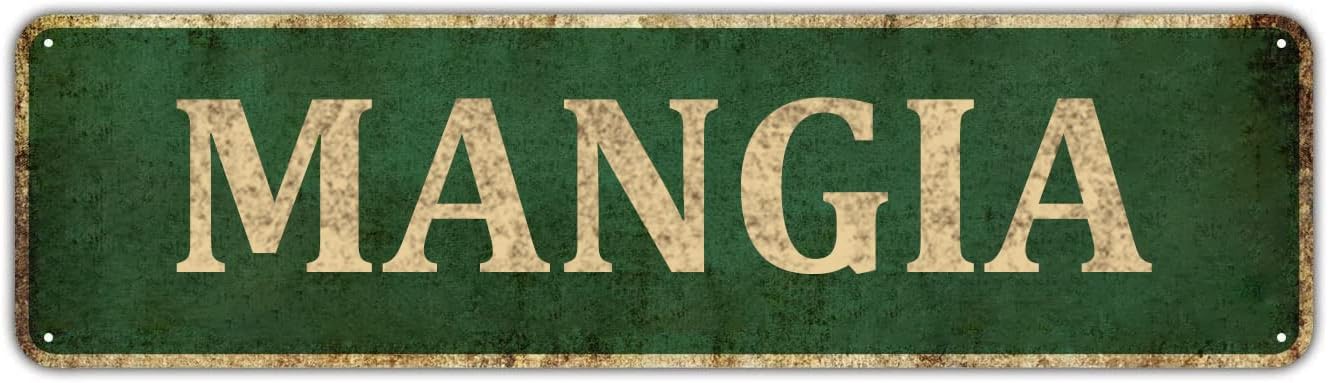 Amazon.com: Mukuko Mangia Metal Sign 4" x 16", Italian, Kitchen, Food ...