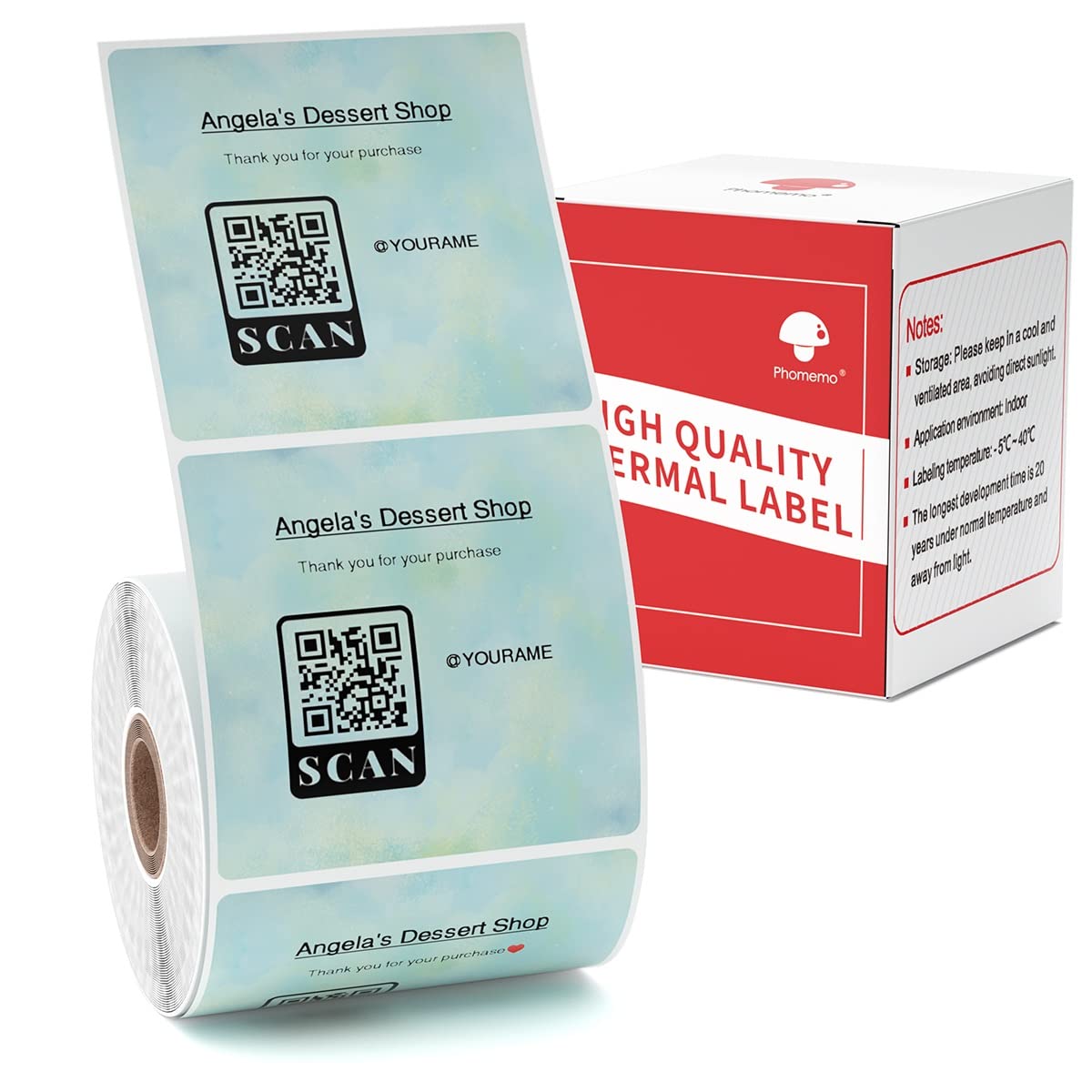 Amazon.com : Phomemo 1 Roll Pattern Green Paper-1 7/8" X 1 7/8" (50mm x ...