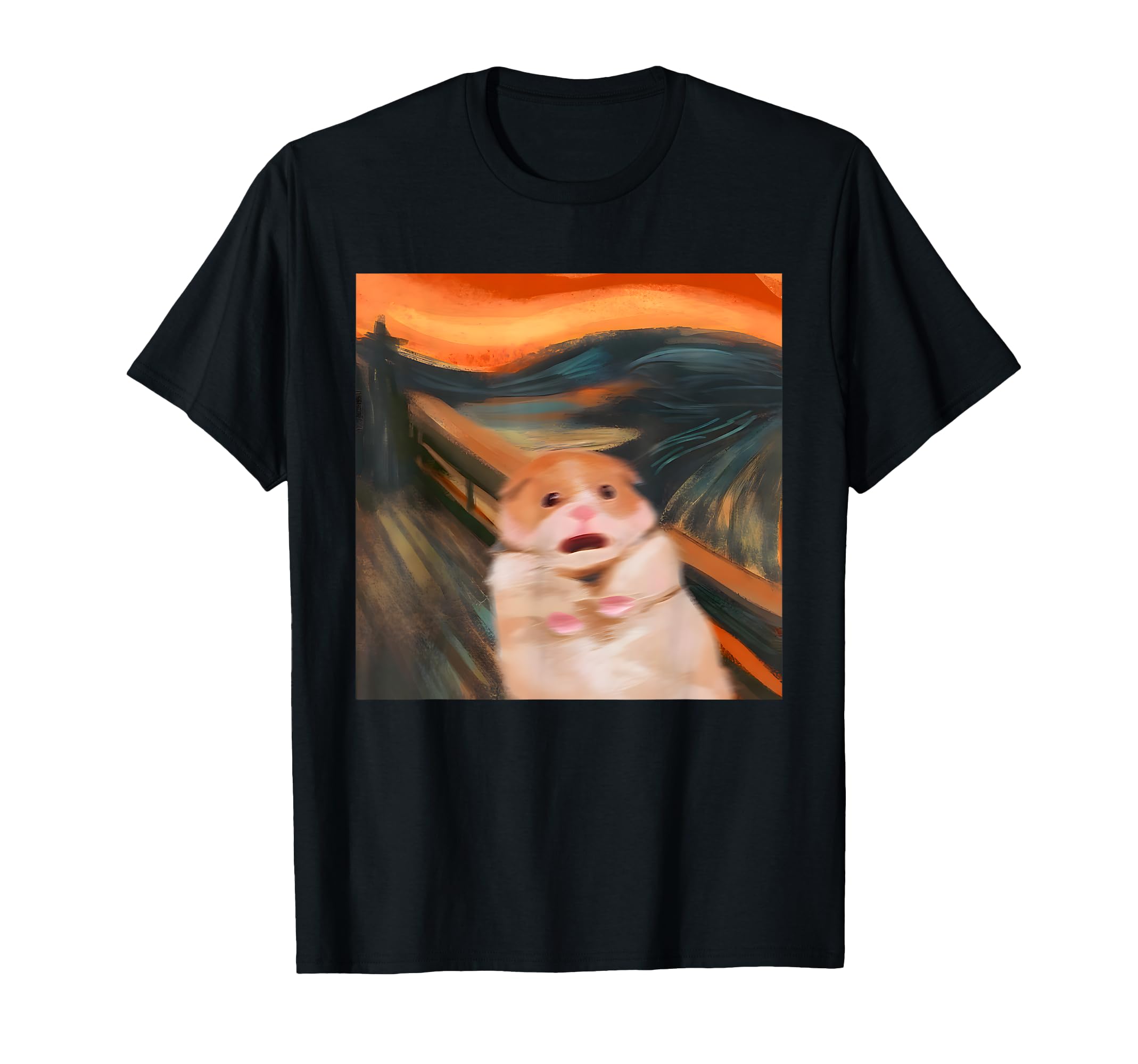 Amazon.com: Funny Scared Hamster Meme Scream Graphic Tees for Women Men ...