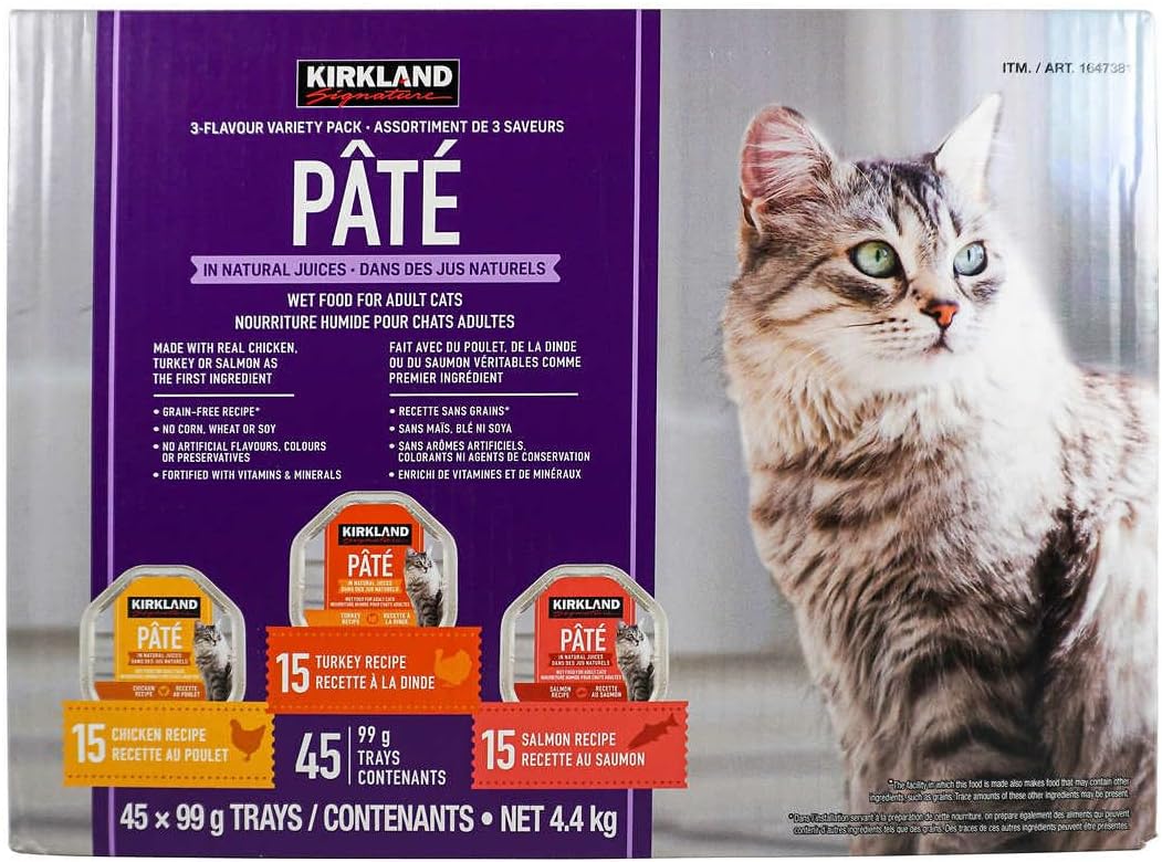 Kirkland Signature Wet Food Pate for Adult Cats - Chicken, Turkey ...